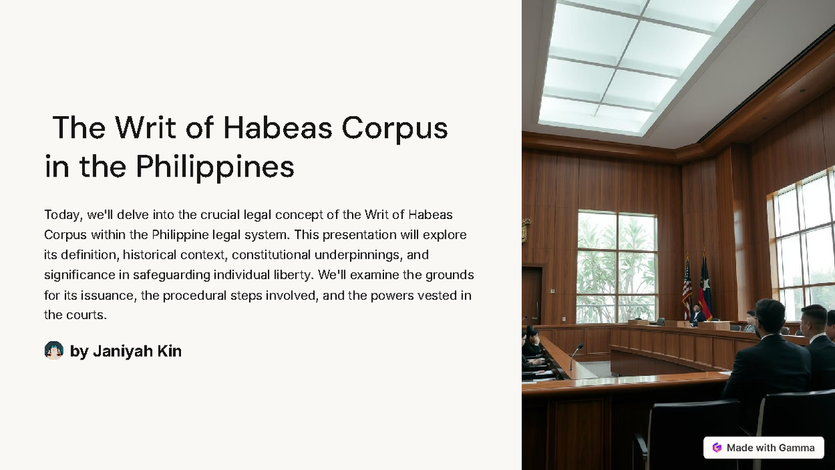 Habeas Corpus in the Philippines: Legal Definitions and Significance ...