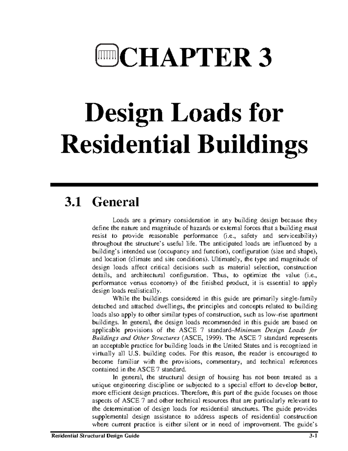 Design guide - CHAPTER 3 Design Loads for Residential Buildings 3 ...