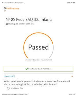 Planning Evolve - EAQ - ####### Exit Performance Nurs 425 EAQ 4 ...