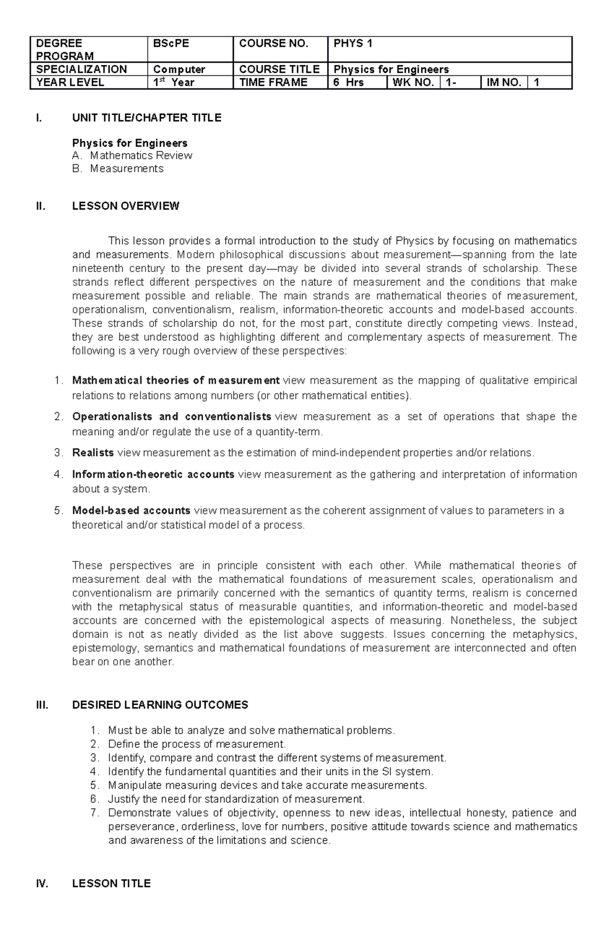 Module-1-Copy - PHYSICS FOR ENGINEERS NOTES - DEGREE PROGRAM BScPE ...