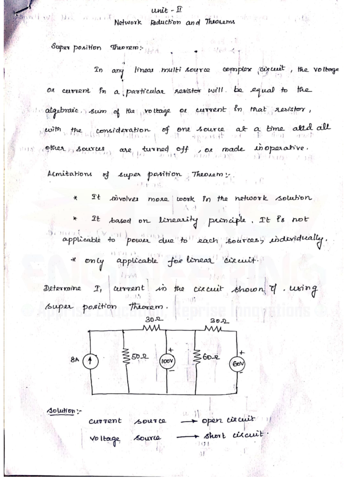 Network Theorem: Superposition and Current Analysis (ENG 302) - Studocu