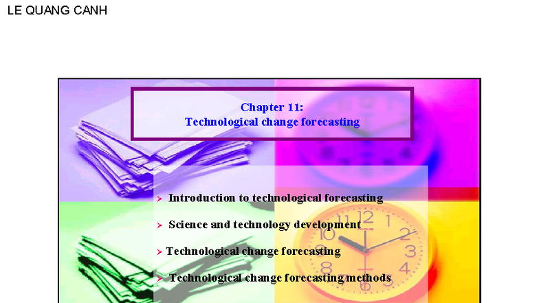 Chapter 11: Technological Change Forecasting in Science and Technology ...