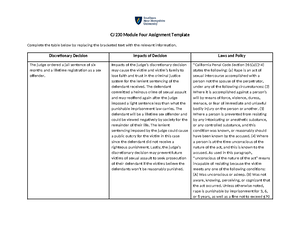 CJ 230 Module Six Assignment - Dakota Foley CJ- 08 December 2024 Module ...