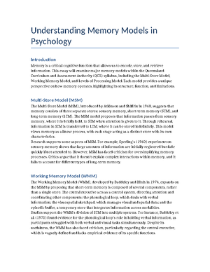Psych pdf - Psychology IA Research assignment Effect of divided attention on memory recall in ...