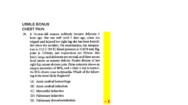 USMLE BONUS: Chest Pain Management and Differential Diagnosis - Studocu
