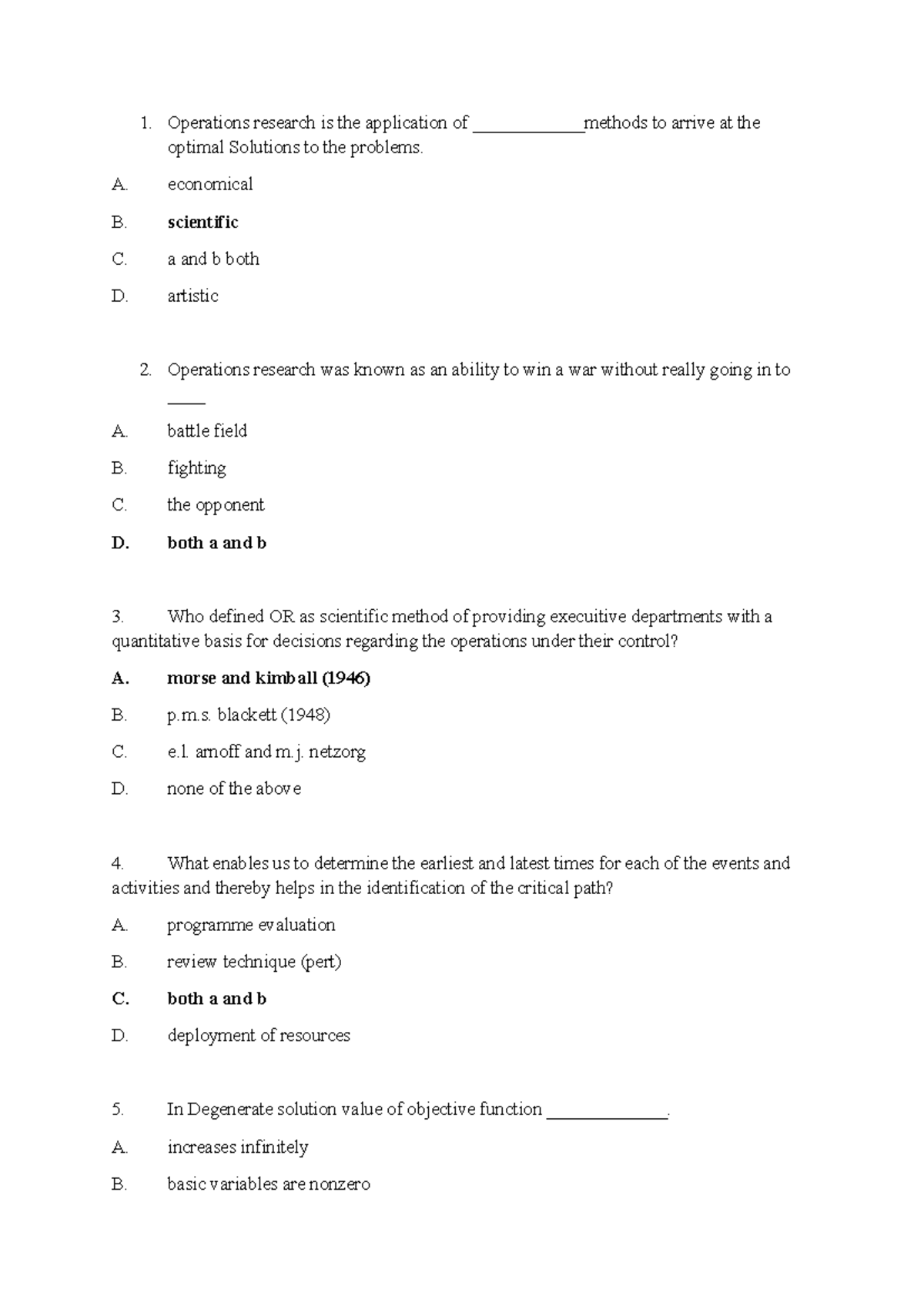MCQ DAA - Operations Research MCQs and Answers - Studocu