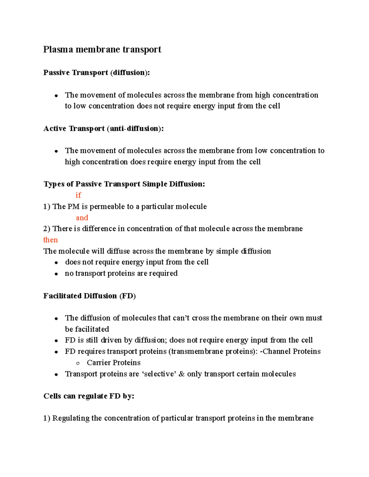 Biology CH 12: Plasma Membrane Transport Mechanisms Explained - Studocu