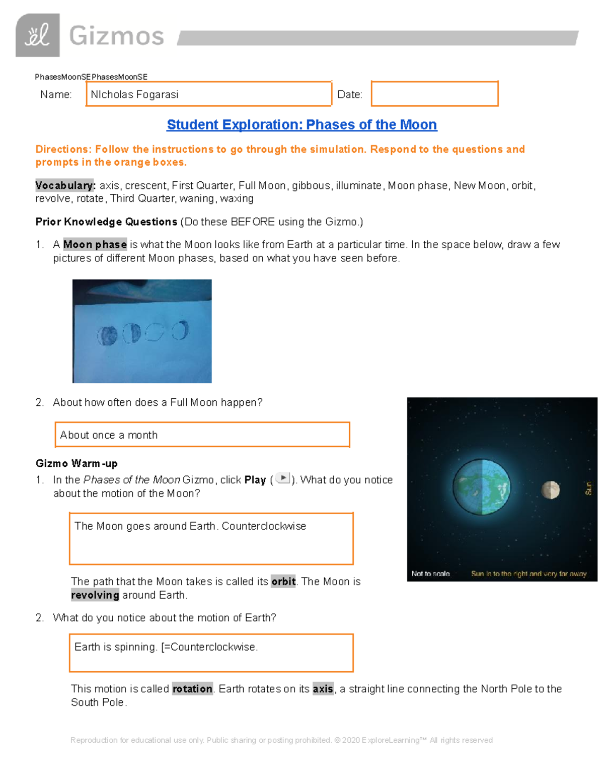 Phases of the Moon SE Exploration - Nicholas Fogarasi - Studocu