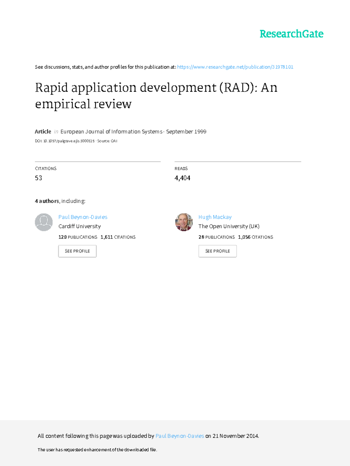 Rapid Application Development (RAD) - An Empirical Review - Studocu