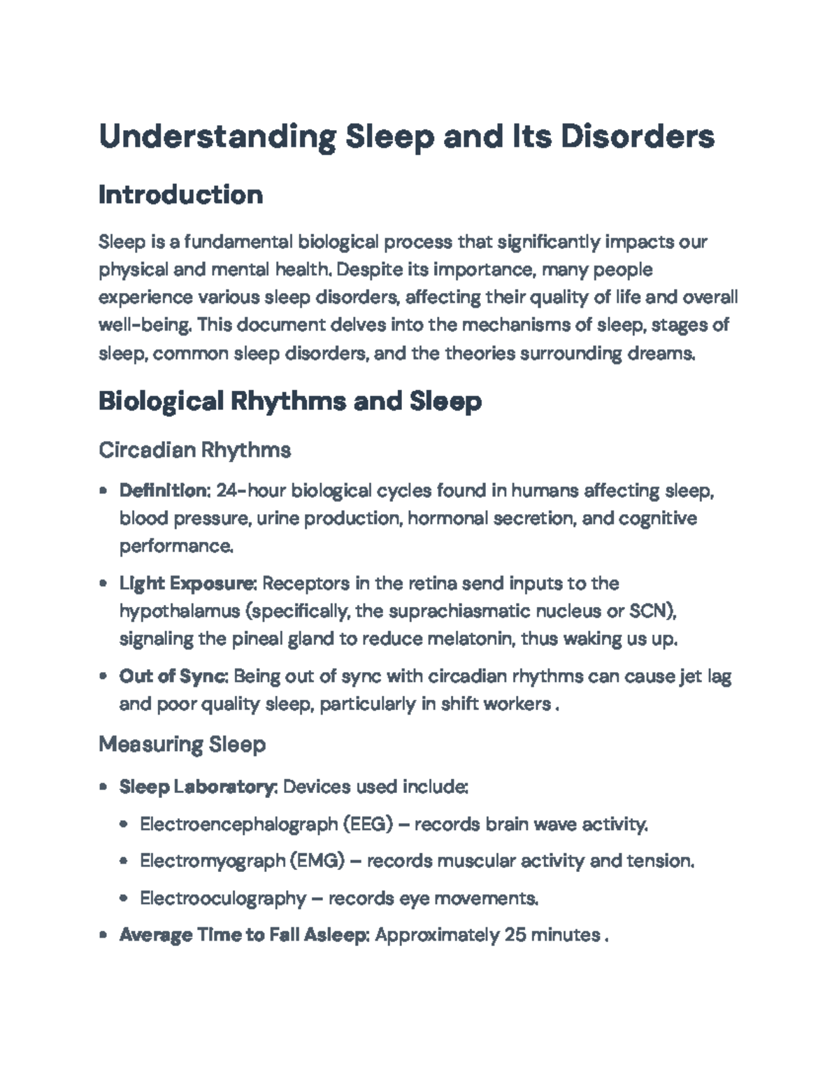 Understanding Sleep Disorders: Mechanisms, Types, and Treatments ...