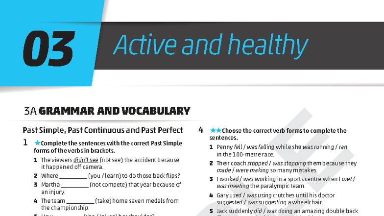 High Note Workbook Level 3: Unit 3 Grammar & Vocabulary Exercises - Studocu