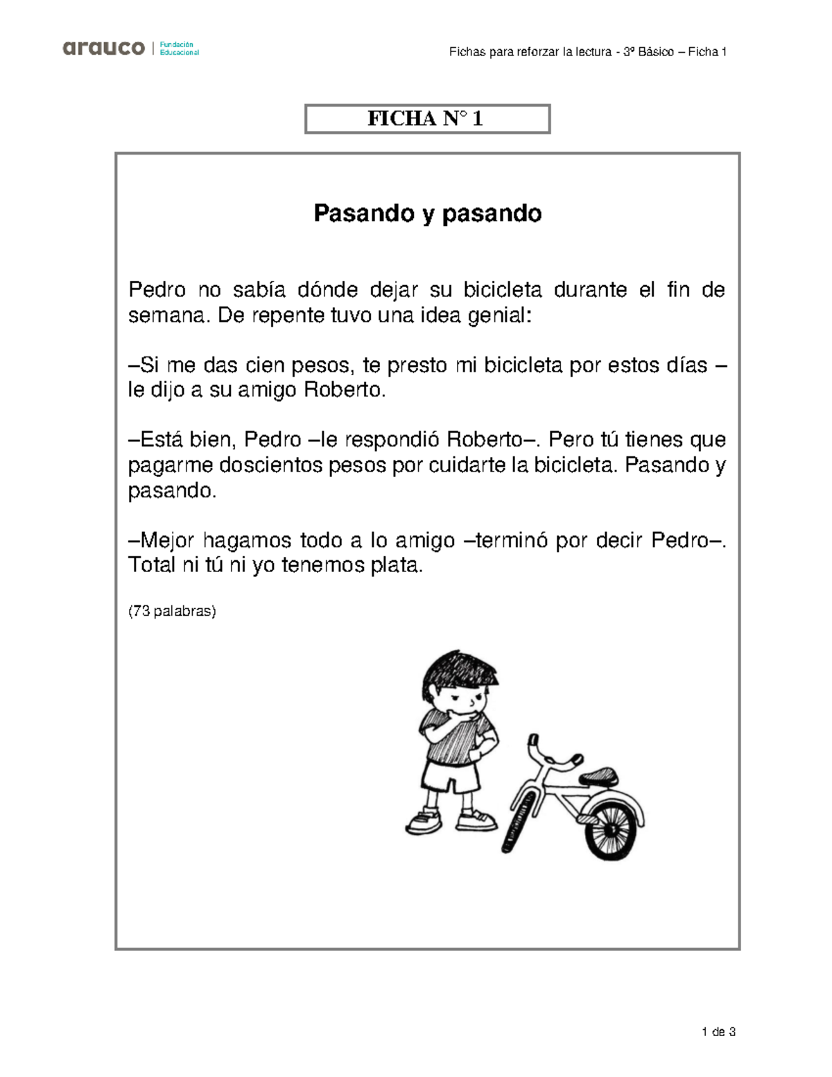 Fichas para Reforzar la Lectura - 3° Básico: Ejercicios y Actividades ...