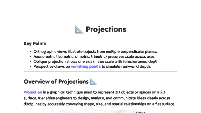 Lesson 4: Key Points on Projections in Engineering - Studocu