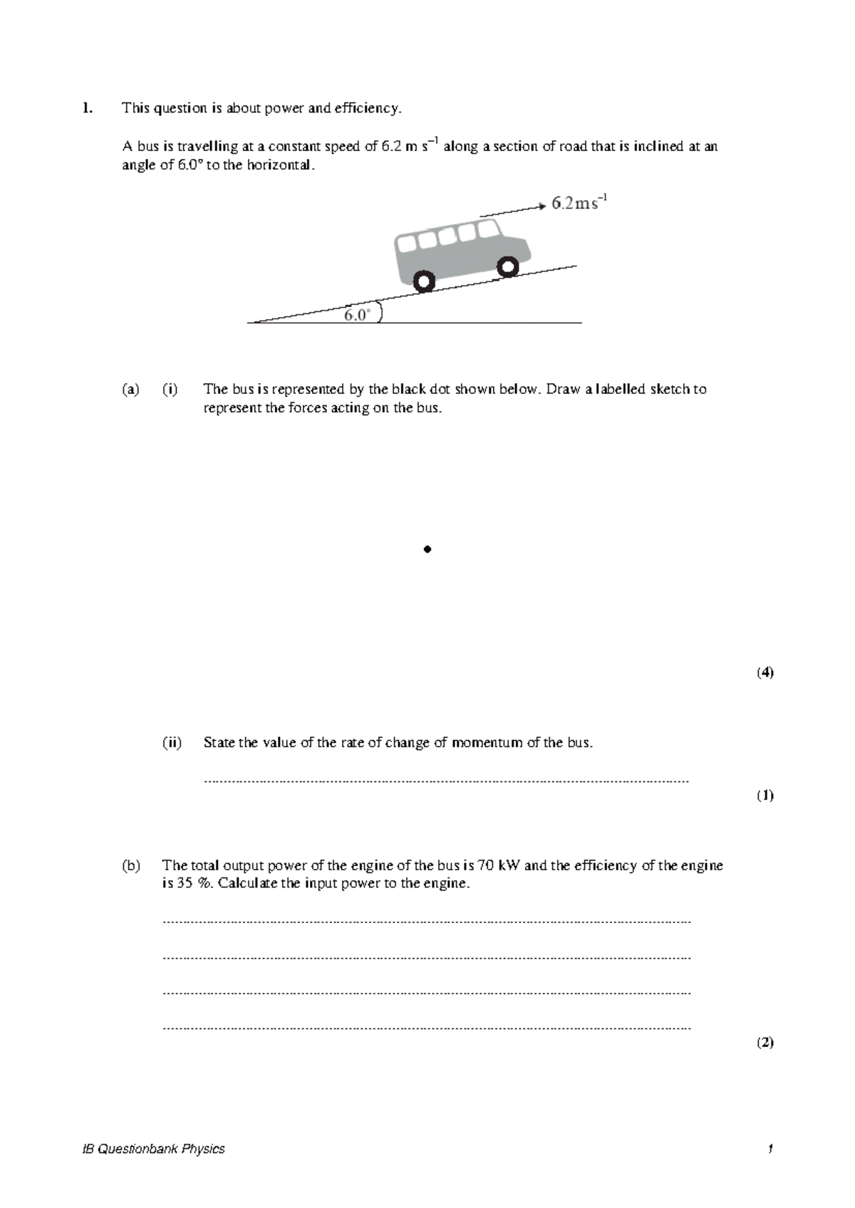 A - Physics Worksheet on Power & Efficiency (Course Code: PHYS101 ...