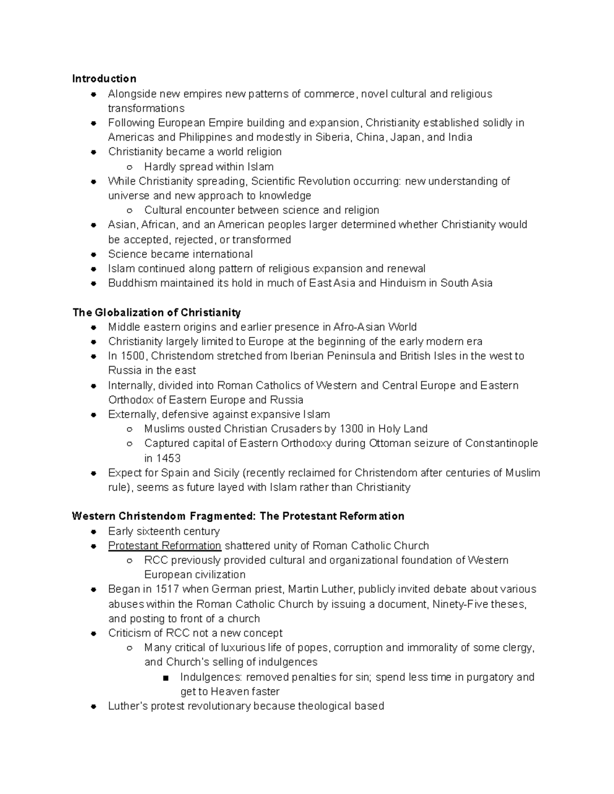 The Global Spread and Transformation of Christianity: Chapter 15 ...