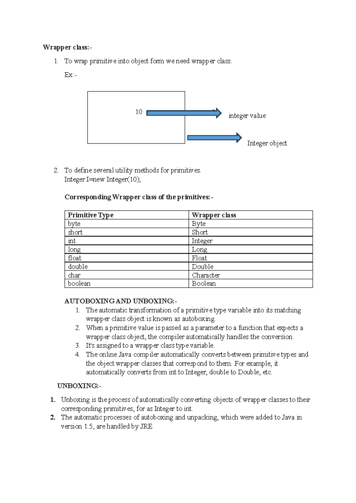 Java Wrapper Classes: Autoboxing & Unboxing Explained - Studocu