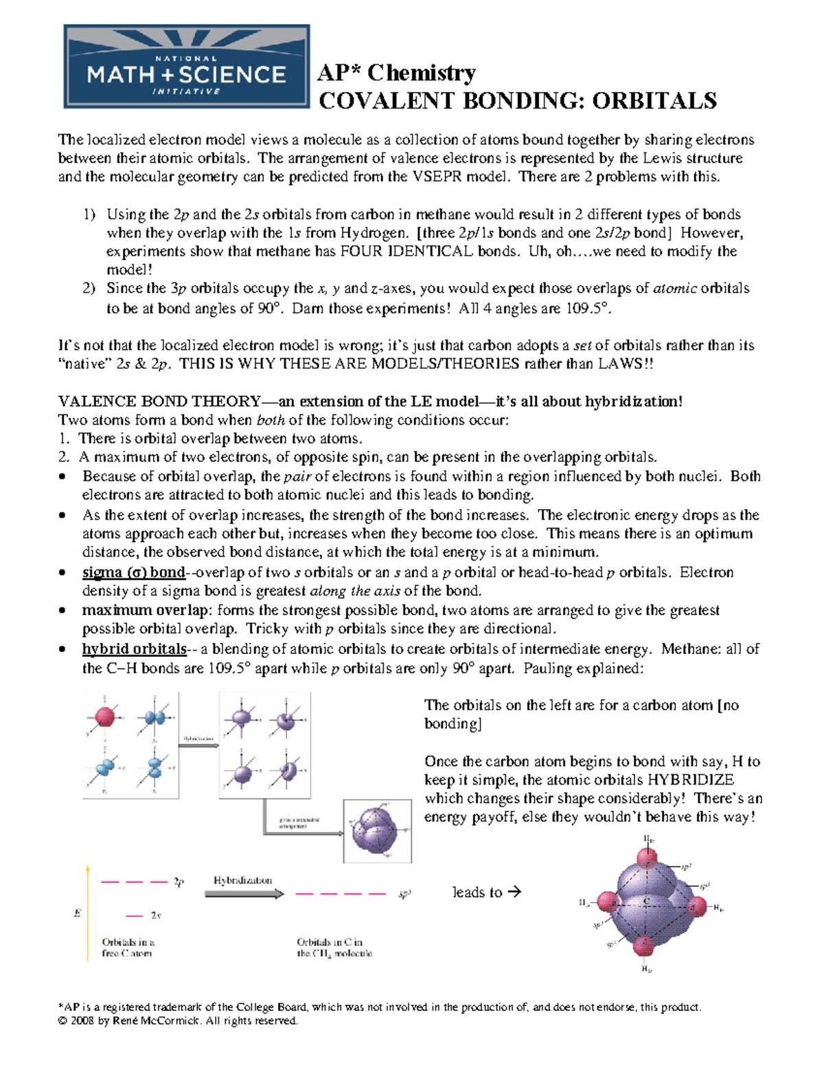 AP Chemistry: Covalent Bonding & Orbitals Overview (09) - Studocu