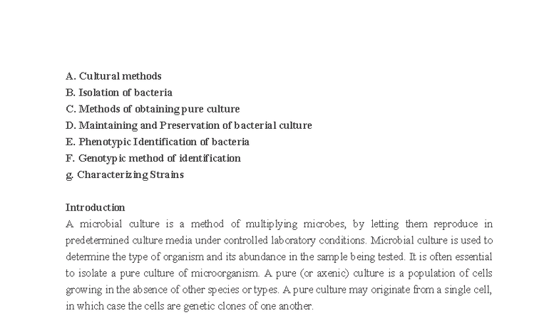 MCB 303 Bacteriology: Isolation, Pure Culture & Preservation Techniques ...