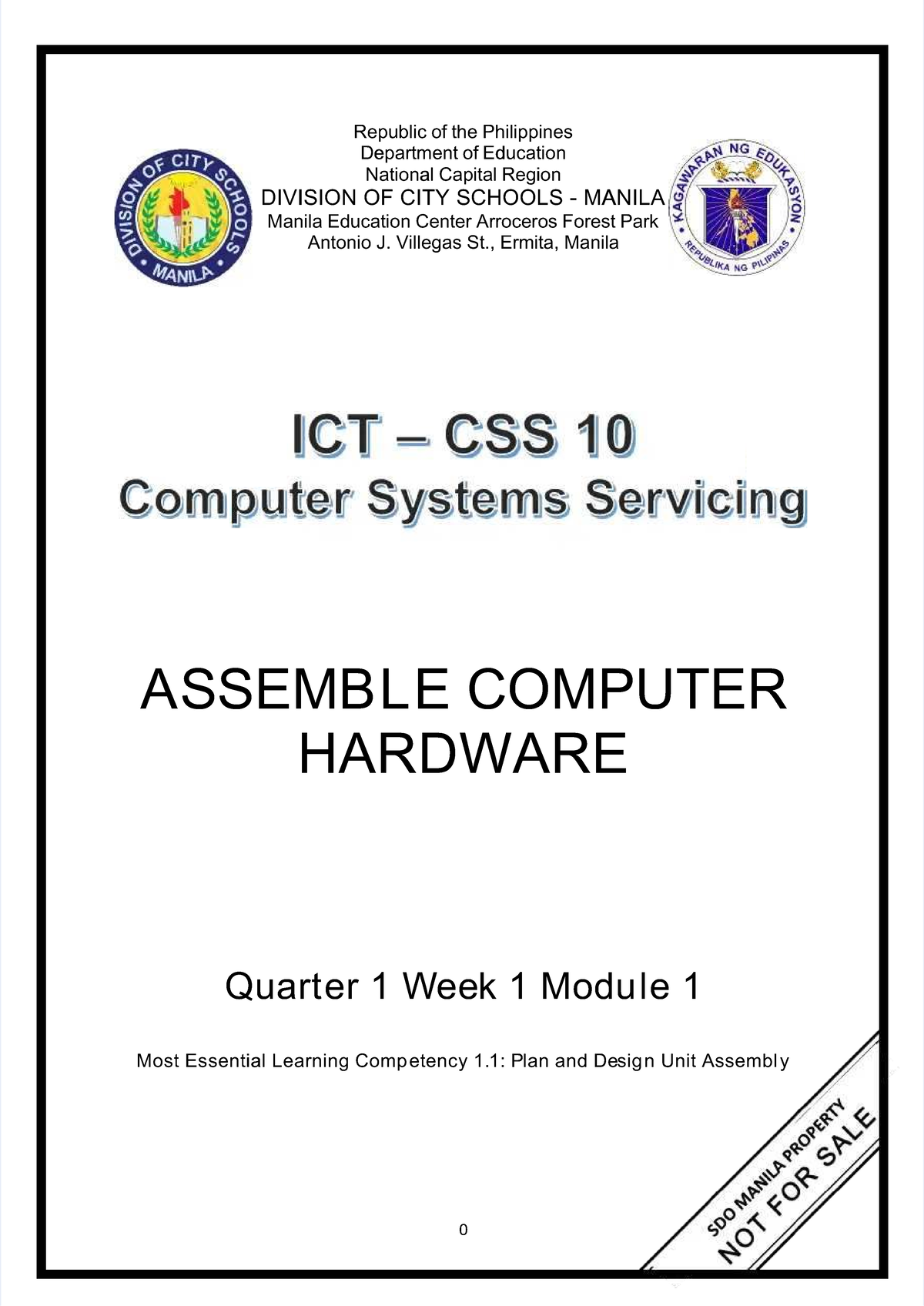 CSS10 Q1 M1 Manila - Comprehensive Study Guide - Studocu