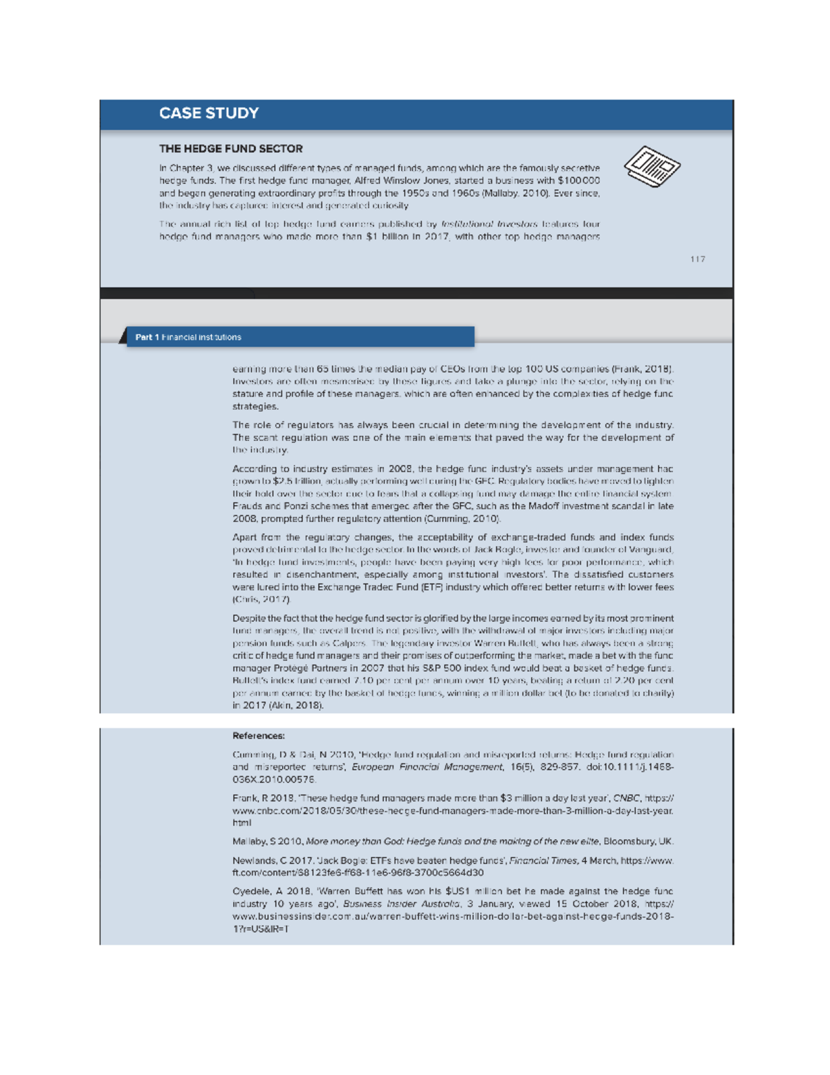 FIM Case Study 2 - THE HEDGE FUND SECTOR In Chapter 3, we discussed ...
