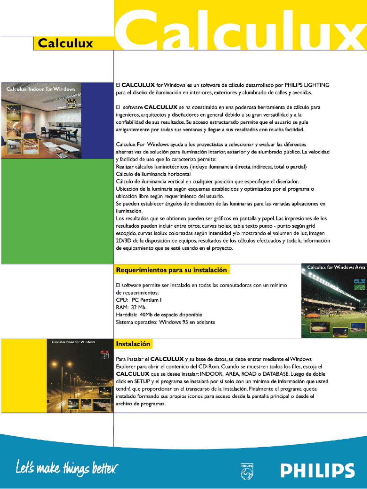 Calculux Indoor: Guía de Instalación y Uso del Software PHILIPS - Studocu