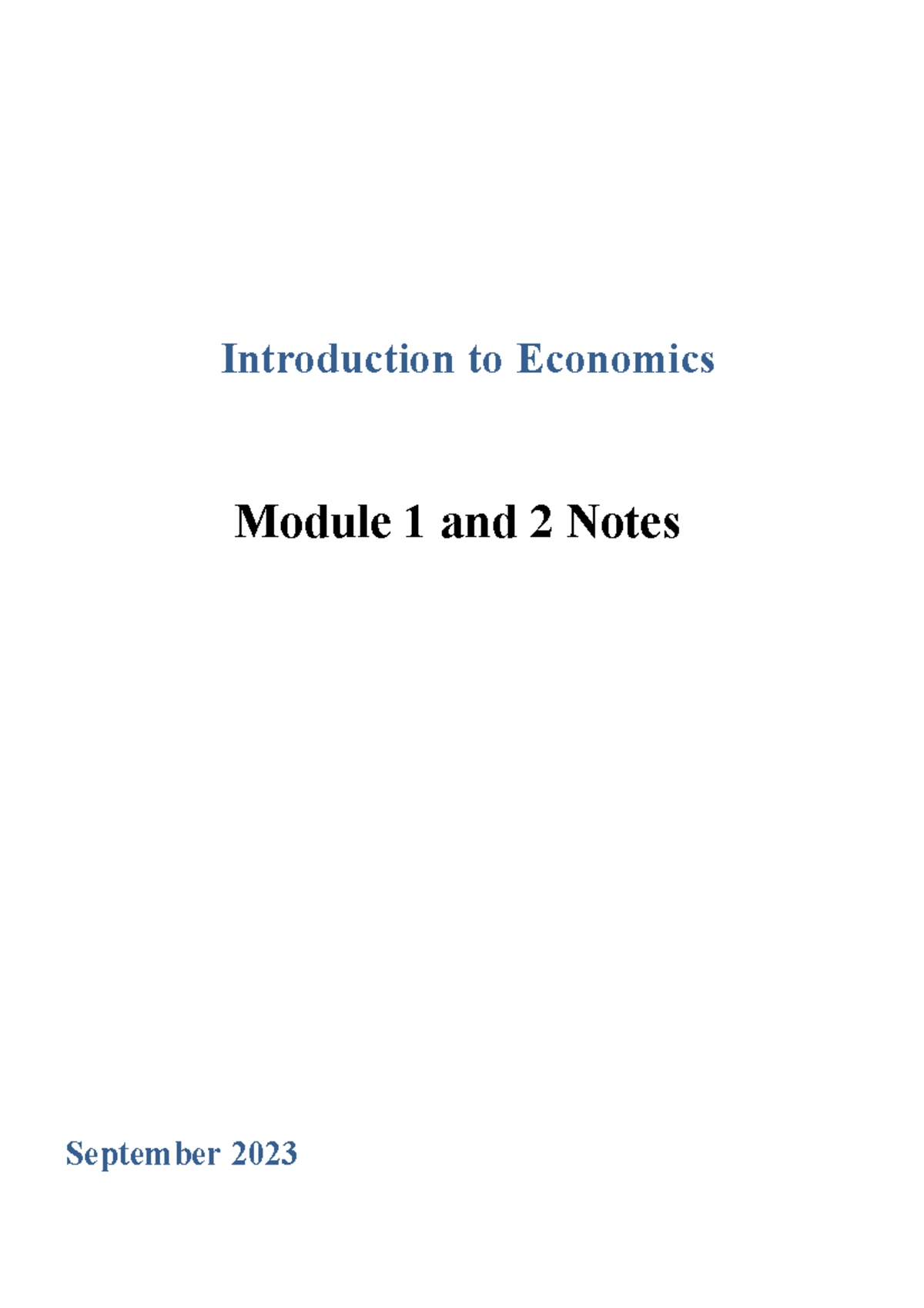 Principles of economics - Introduction to Economics Module 1 and 2 ...