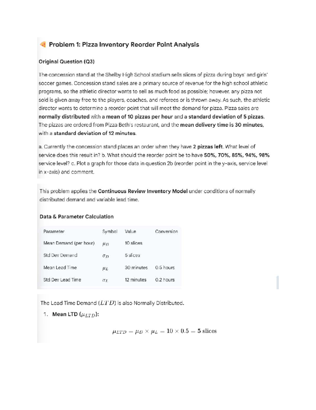 Pro Mana - Midterm - Pizza Inventory & Tiny Trisha Analysis - Studocu