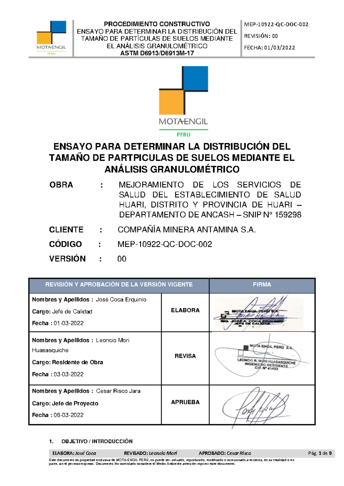 MEP 10922 - Ensayo Granulométrico de Suelos ASTM: Procedimiento ...