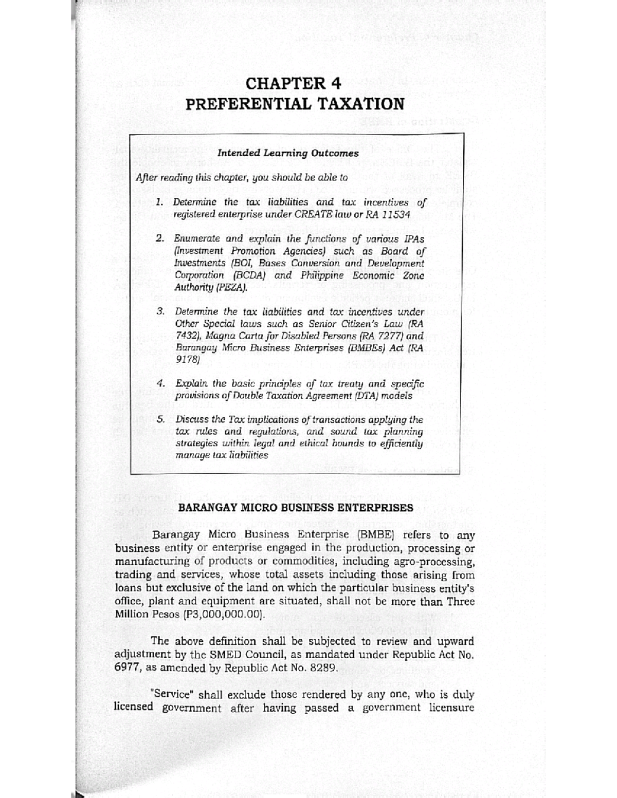 Chapter 4 - Preferential Taxation - CHAPTER 4 PREFERENTIAL TAXATION ...