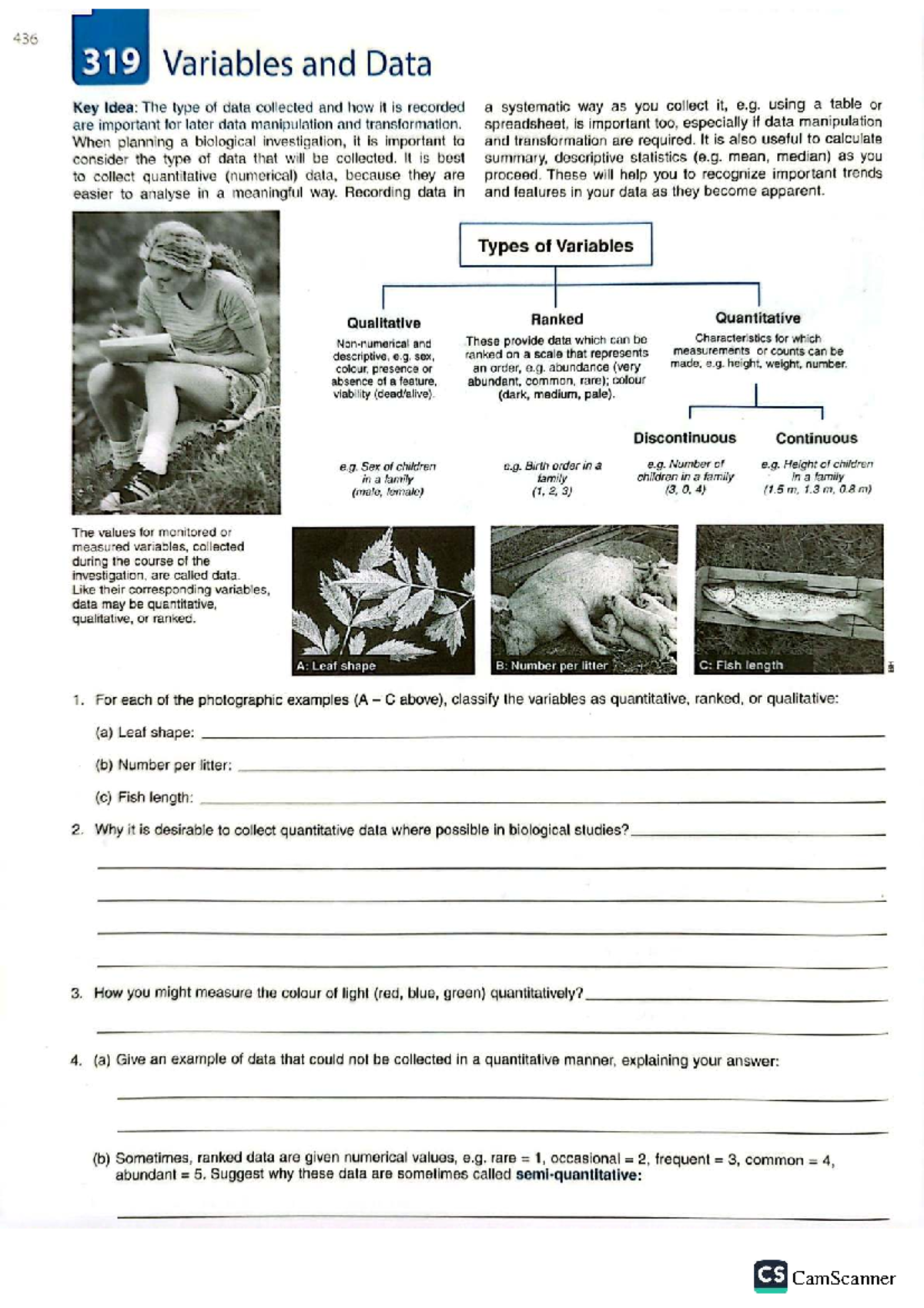 436 319 Variables and Data: Key Concepts and Analysis Techniques - Studocu
