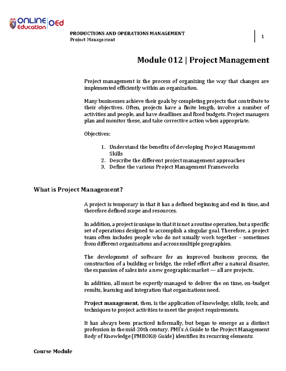 Week013 - Module - bdjsjsks - PRODUCTIONS AND OPERATIONS MANAGEMENT ...