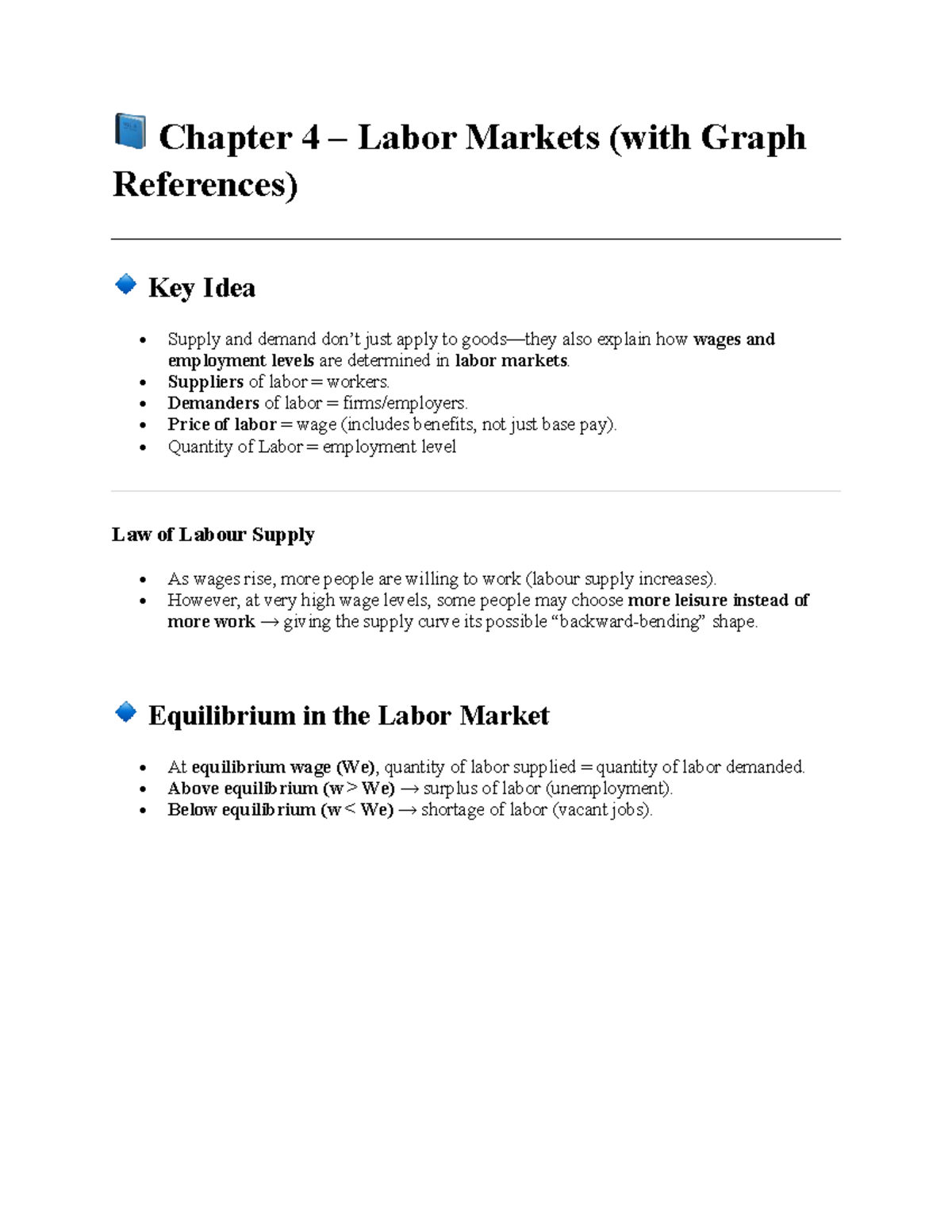 Labor Markets: Key Concepts & Min Wage Impact - Final Study Notes - Studocu