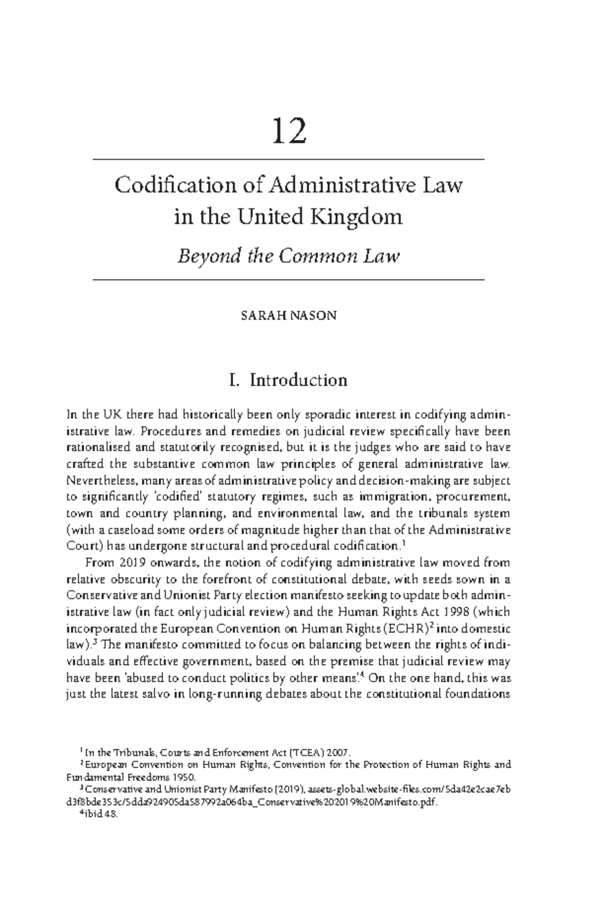 Codification of Administrative Law - 1 In the Tribunals, Courts and ...