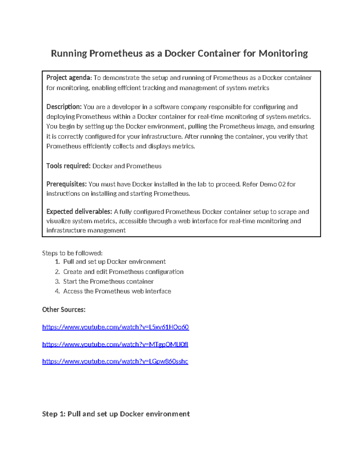 Setting Up Prometheus in Docker for System Monitoring - Studocu