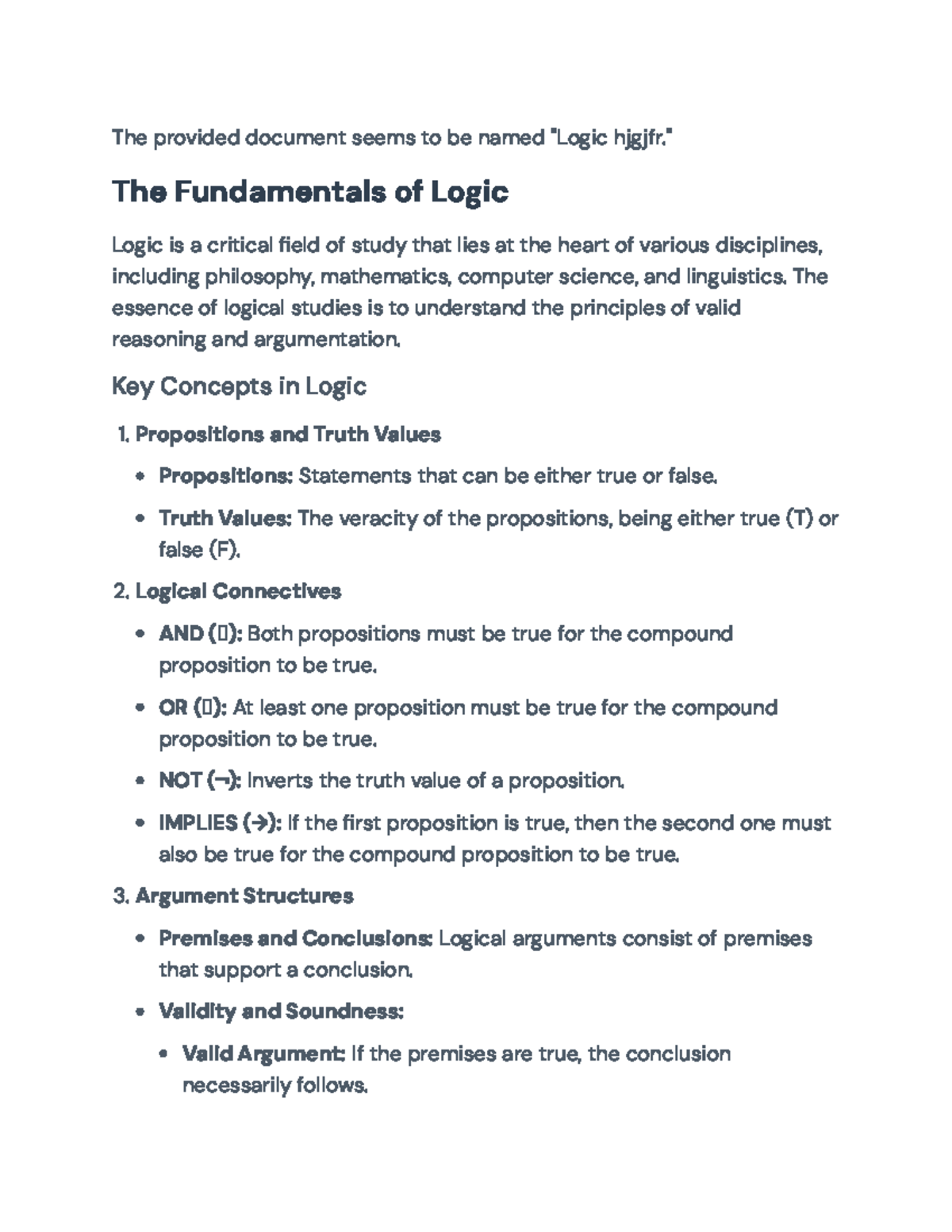 Fundamentals of Logic: Key Concepts & Applications in Philosophy, Math ...
