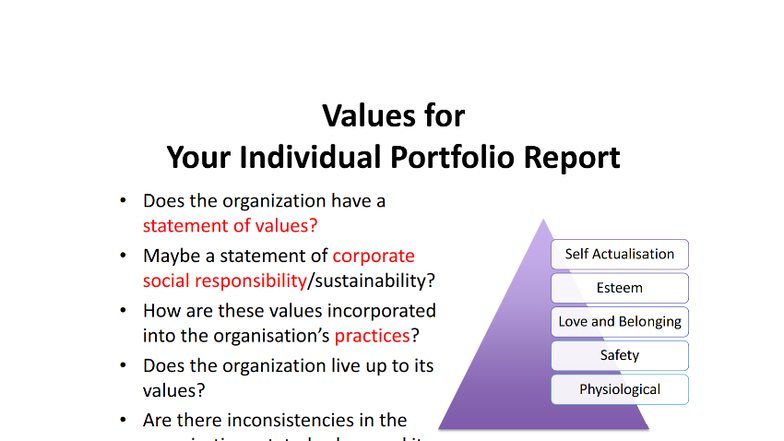 Values and Leadership: Individual Portfolio Report (SOCIO 3) - Studocu