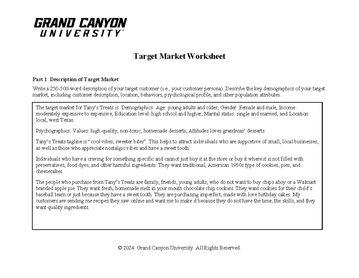 ENT-436-RS-T3-Target Market Worksheet - Target Market Worksheet Part 1 ...