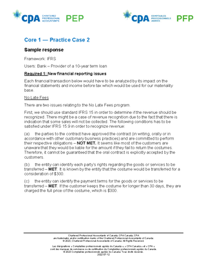 PEP Core 1 - Integrated Problem 2 - Chartered Professional Accountants ...