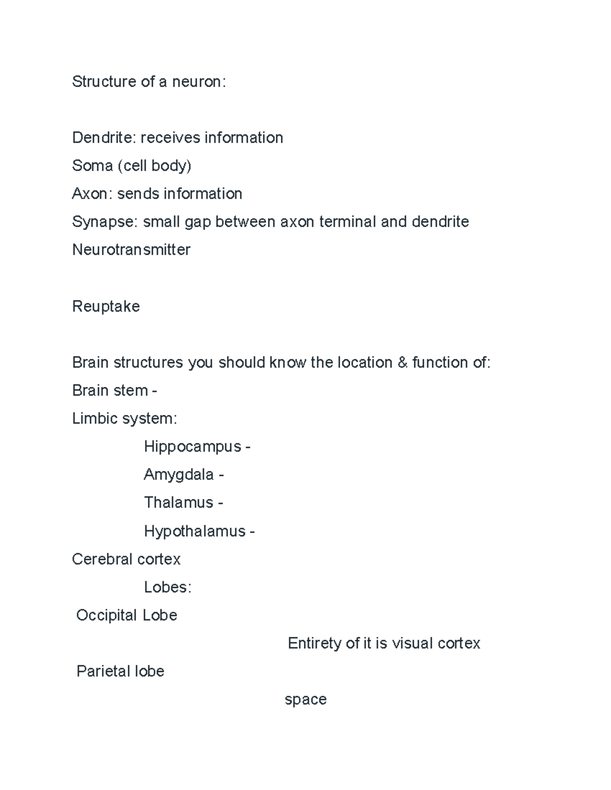 Neuroscience Overview: Neuron Structure and Brain Regions - Politologia - Structure of a neuron ...