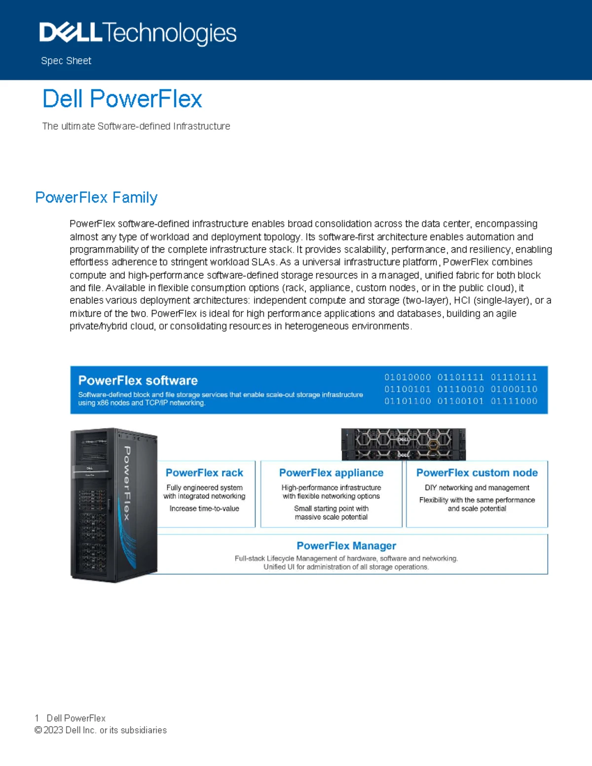 PowerFlex Specification Sheet: Comprehensive Overview of Infrastructure ...