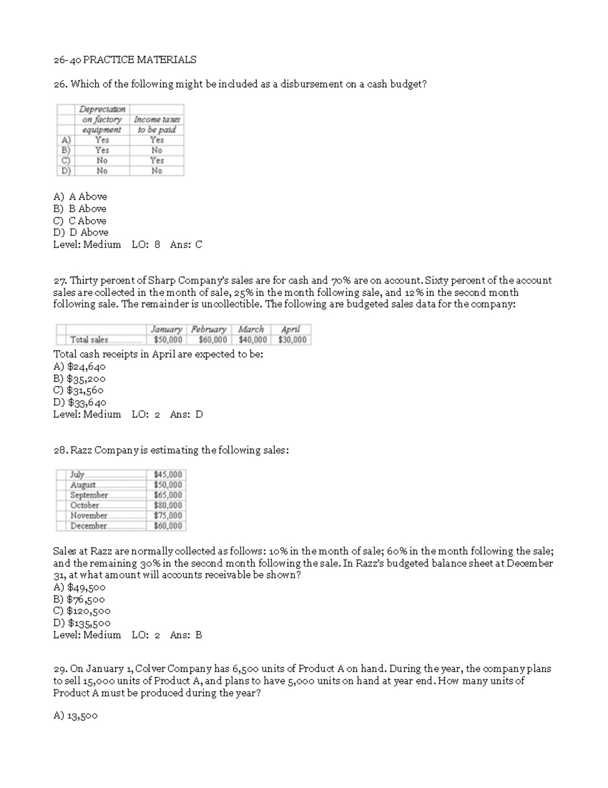 ACCOUNTING 26-40 Practice Materials - Cost Accounting - Studocu