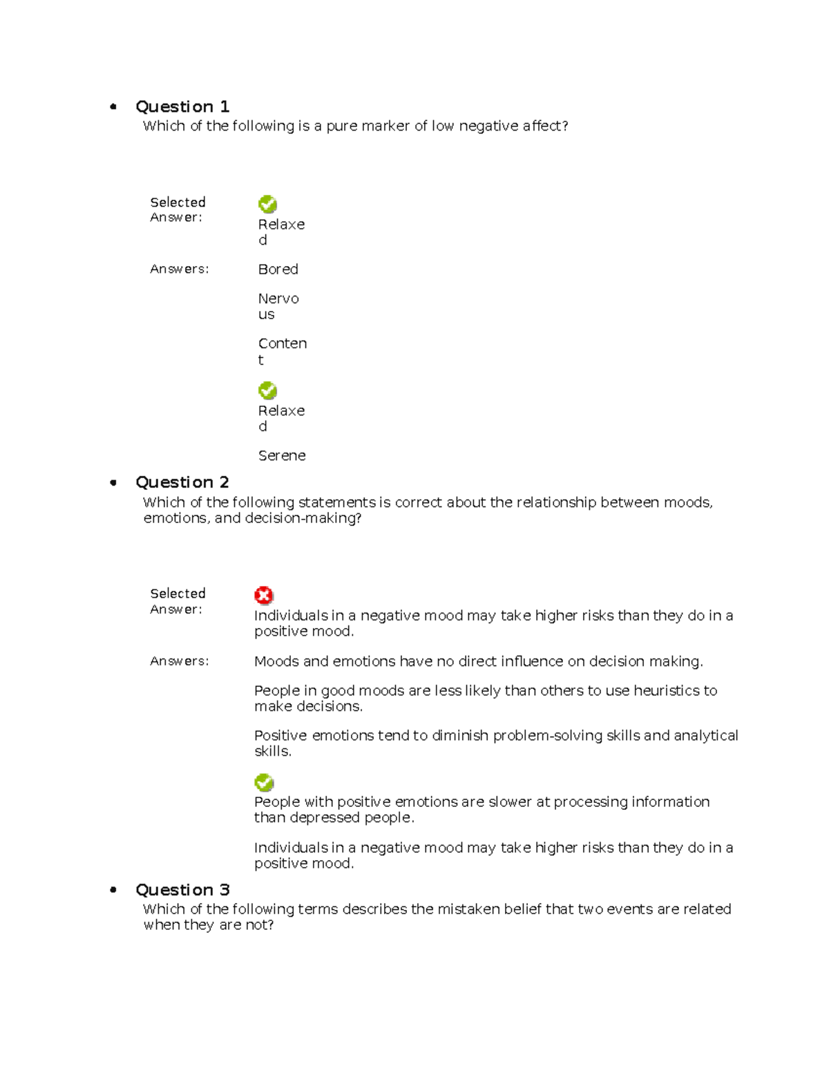 QUIZ-6 OB: Understanding Emotions and Moods in Organizational Behavior ...