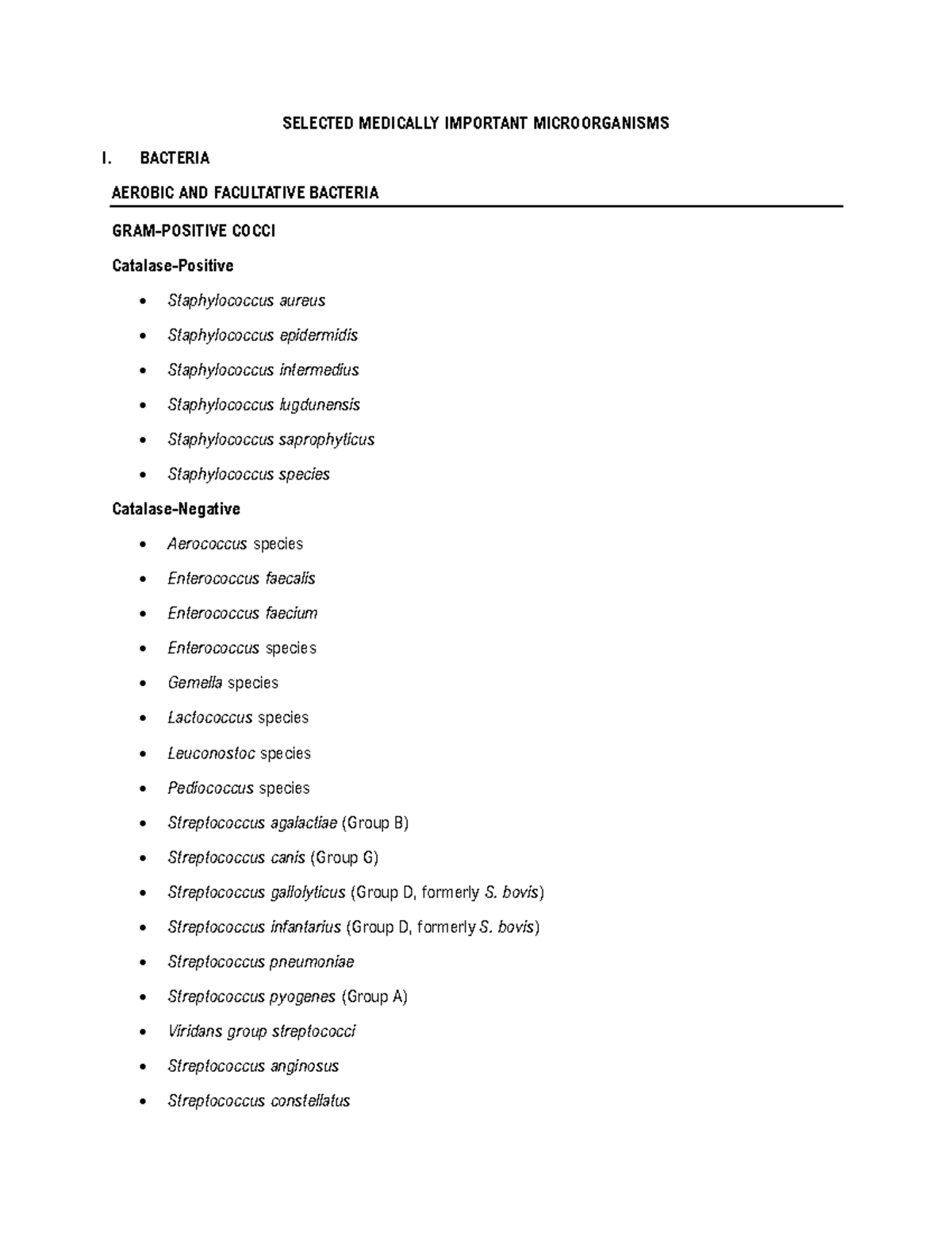 Selected Medically Important Microorganisms: Bacteria Overview - Studocu