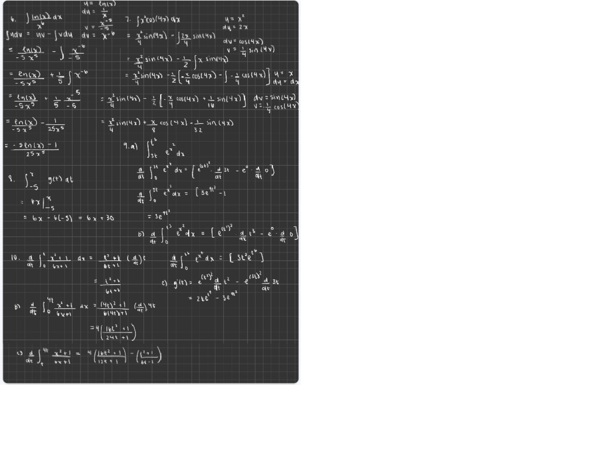 Calc II Mobius Assignment 1 - MAT 1320 - Rncx du 6. 7. dx x 2x Judv WV ...