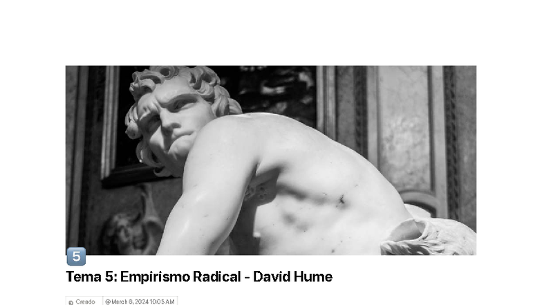 T5: Empirismo Radical y David Hume - Análisis y Conceptos Clave - Studocu