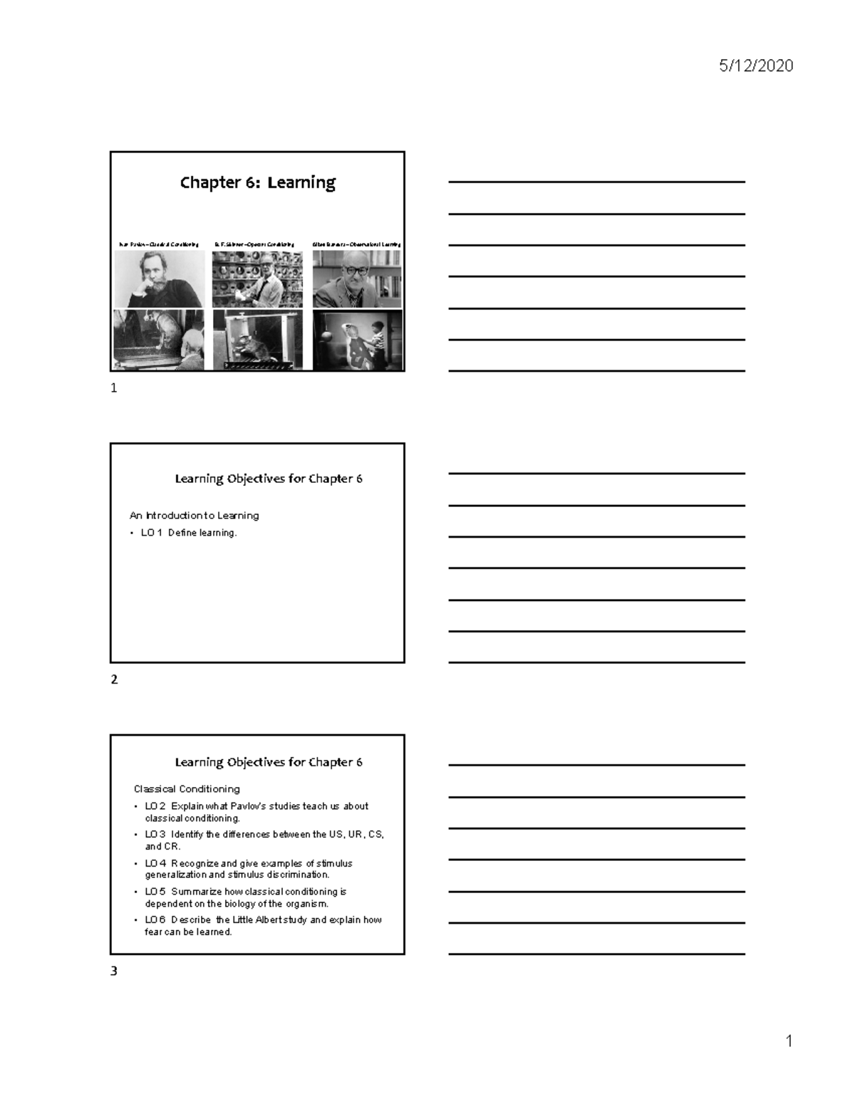 Chapter 6: Learning - Classical, Operant, and Observational ...