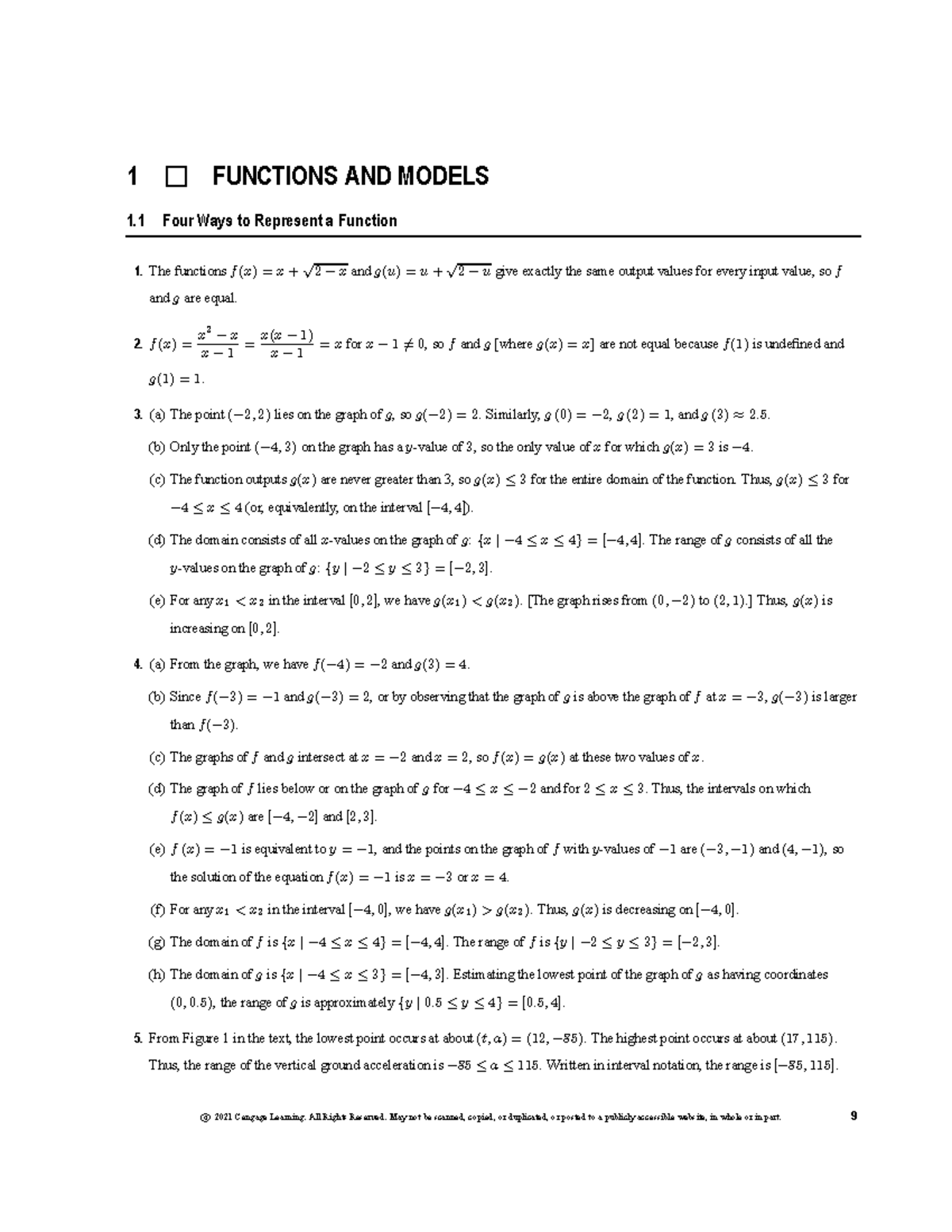 **Functions and Models - Chapter 1.1 Notes for Calculus (MATH 101 ...