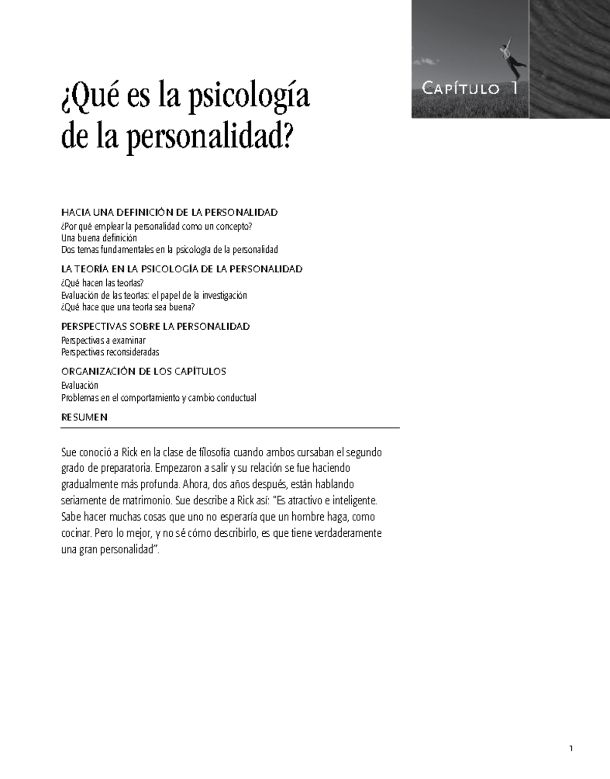 Teoría de la Personalidad: Definición y Perspectivas (Capítulo 1) - Studocu