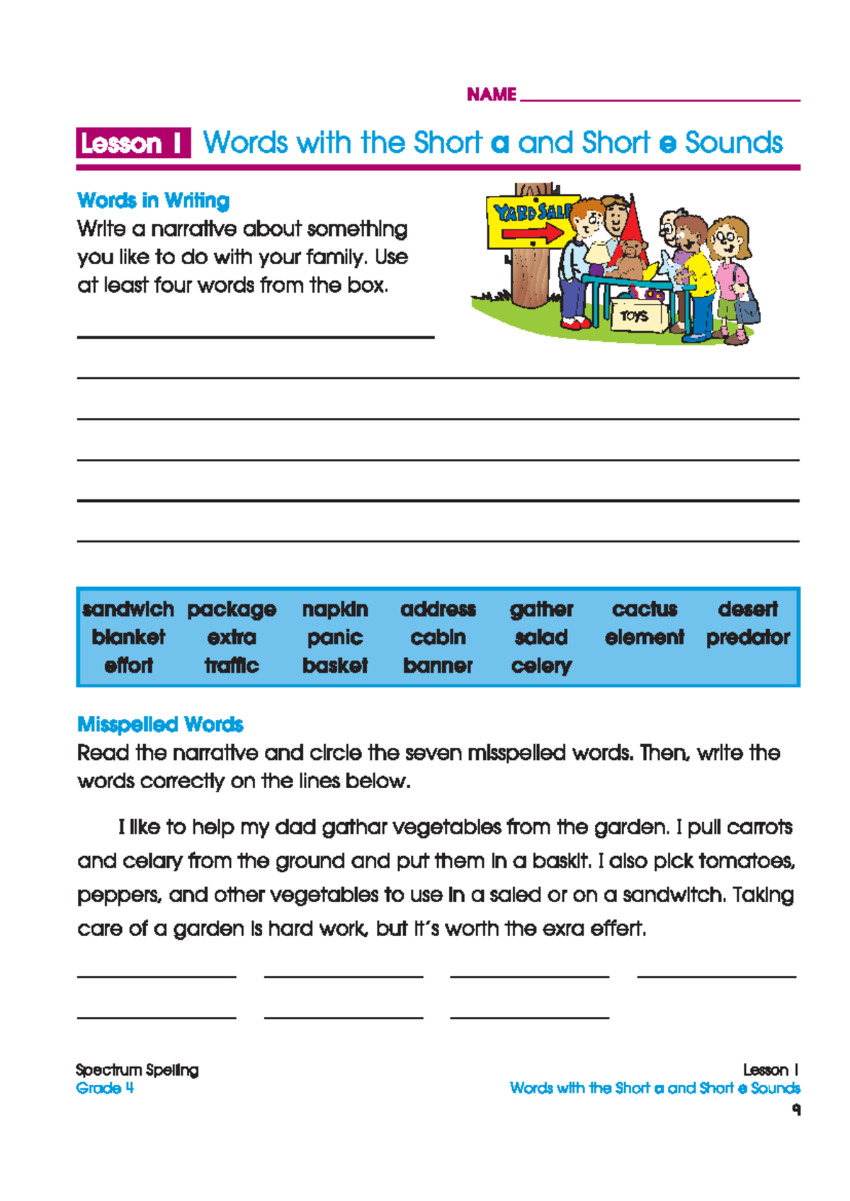 Spectrum Spelling Lessons for Grade 4: Short Sounds & Writing ...
