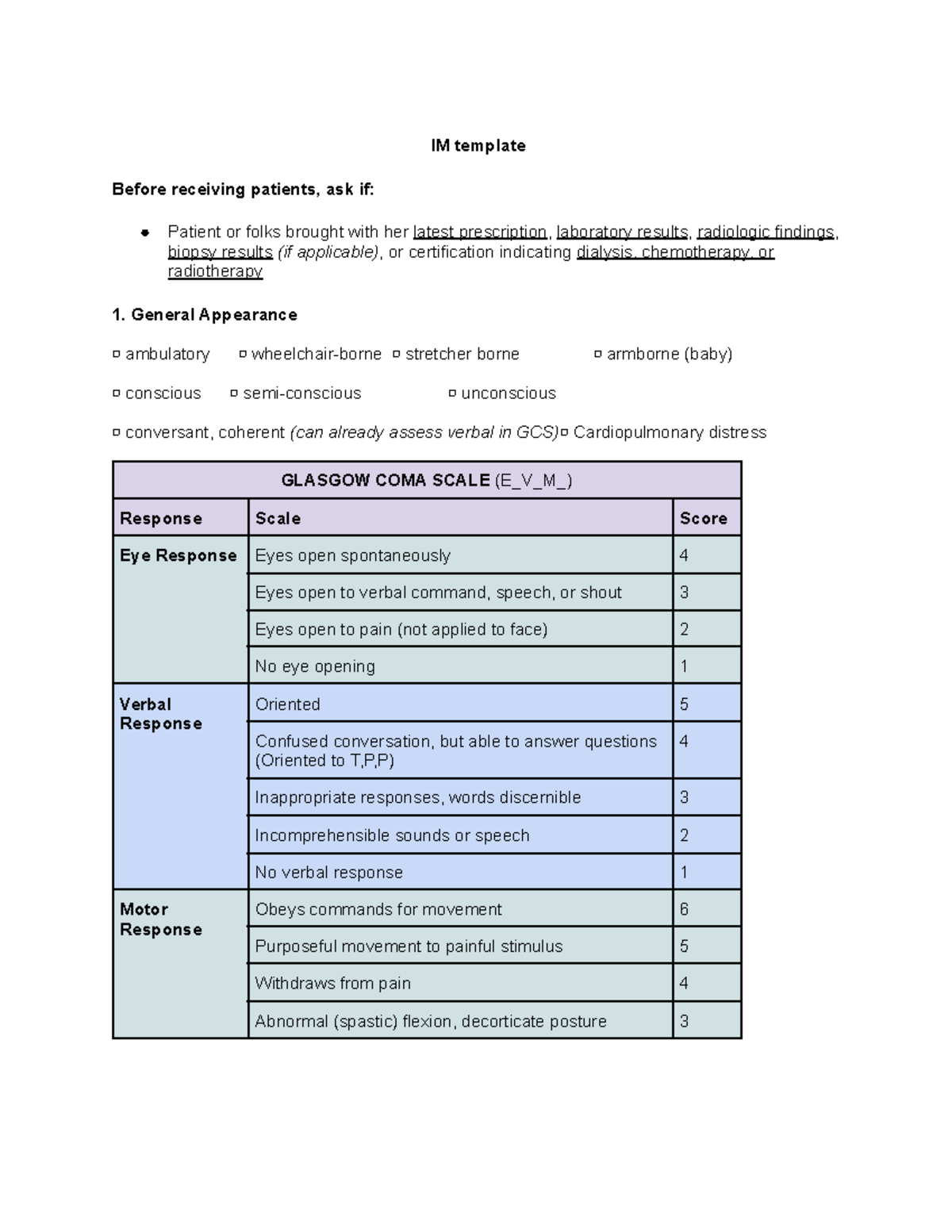 IM Template - IM Endorsement tips - IM template Before receiving ...